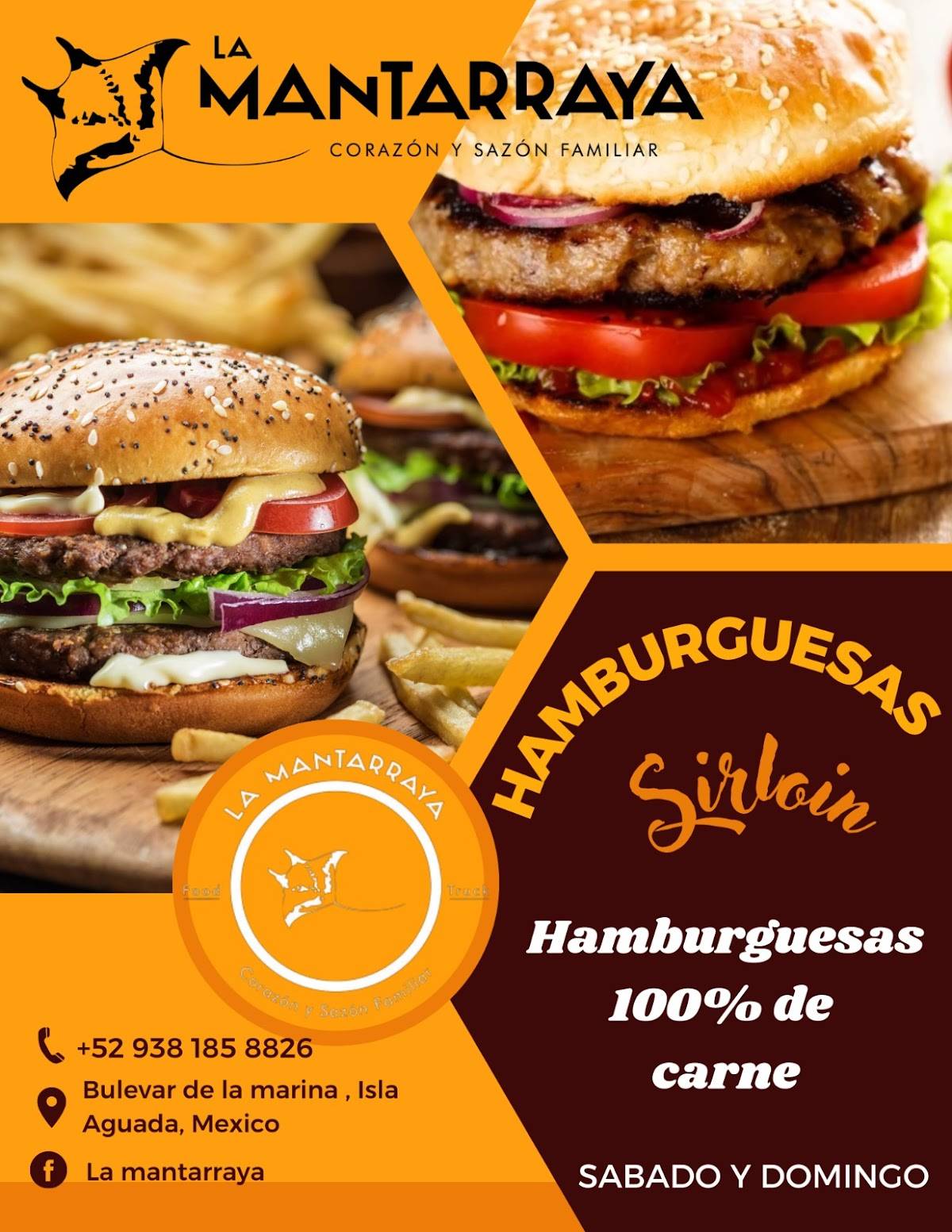 Carta del restaurante La mantarraya food truck, Isla Aguada