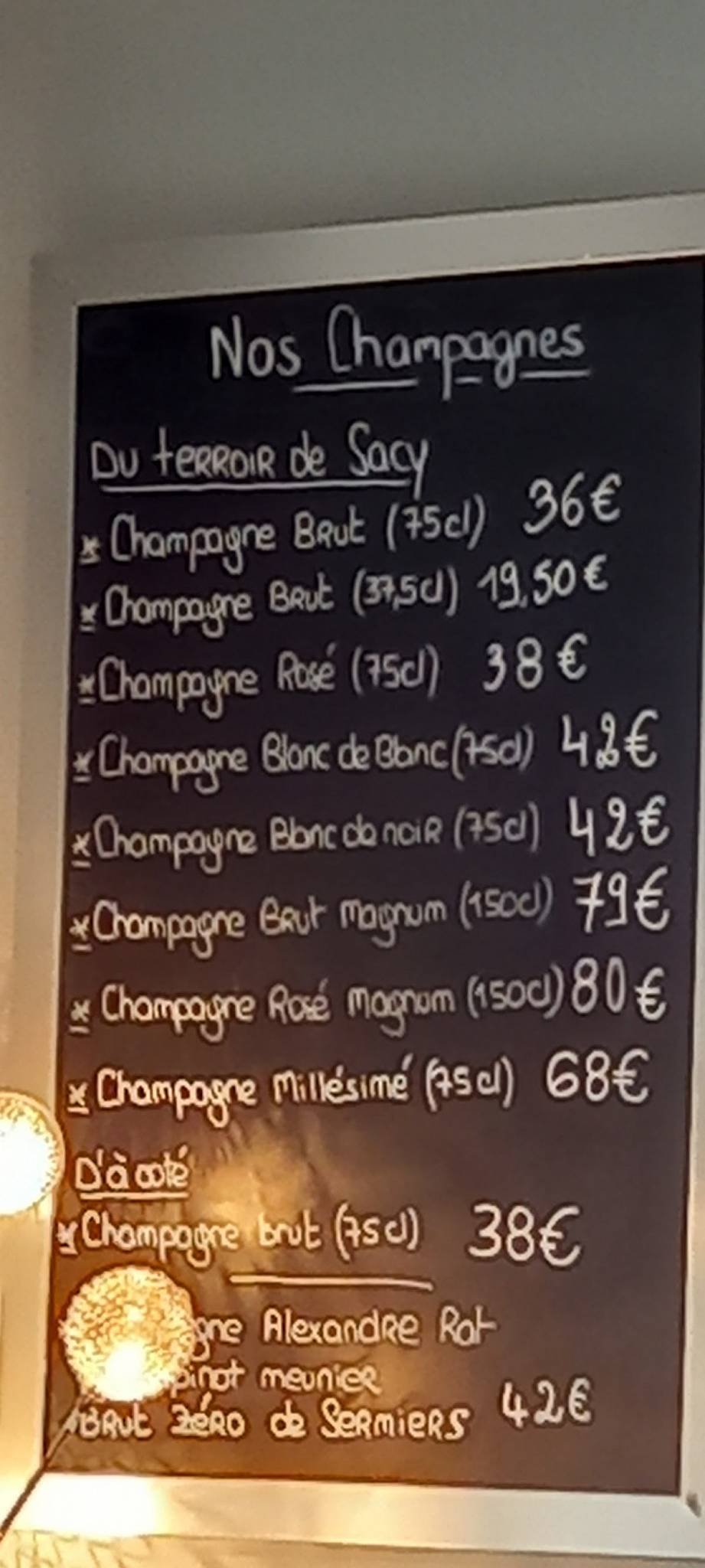 Menu au Le comptoir à Bulles restaurant, Sacy, 6 Pl. Saint-Avertin