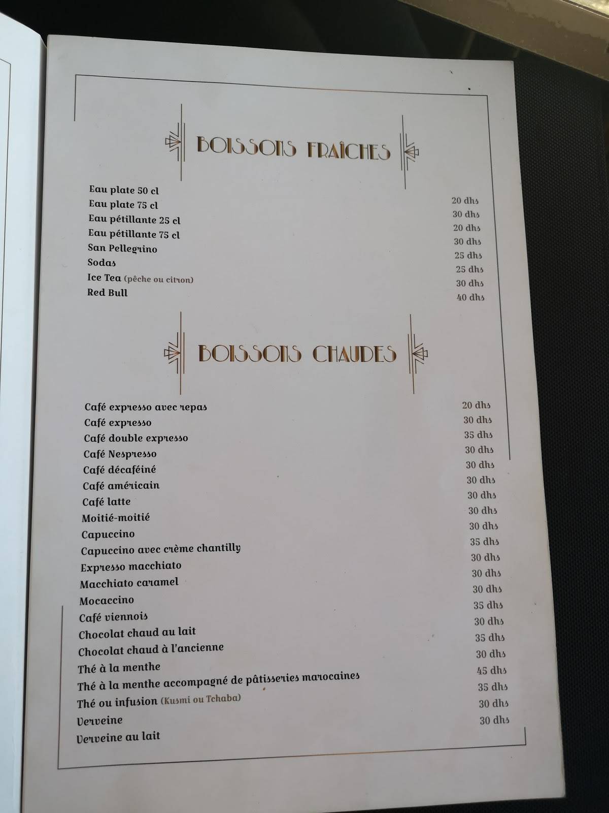 Menu at Le Gatsby restaurant, Casablanca, Angle boulevard Sidi Mohamed ...