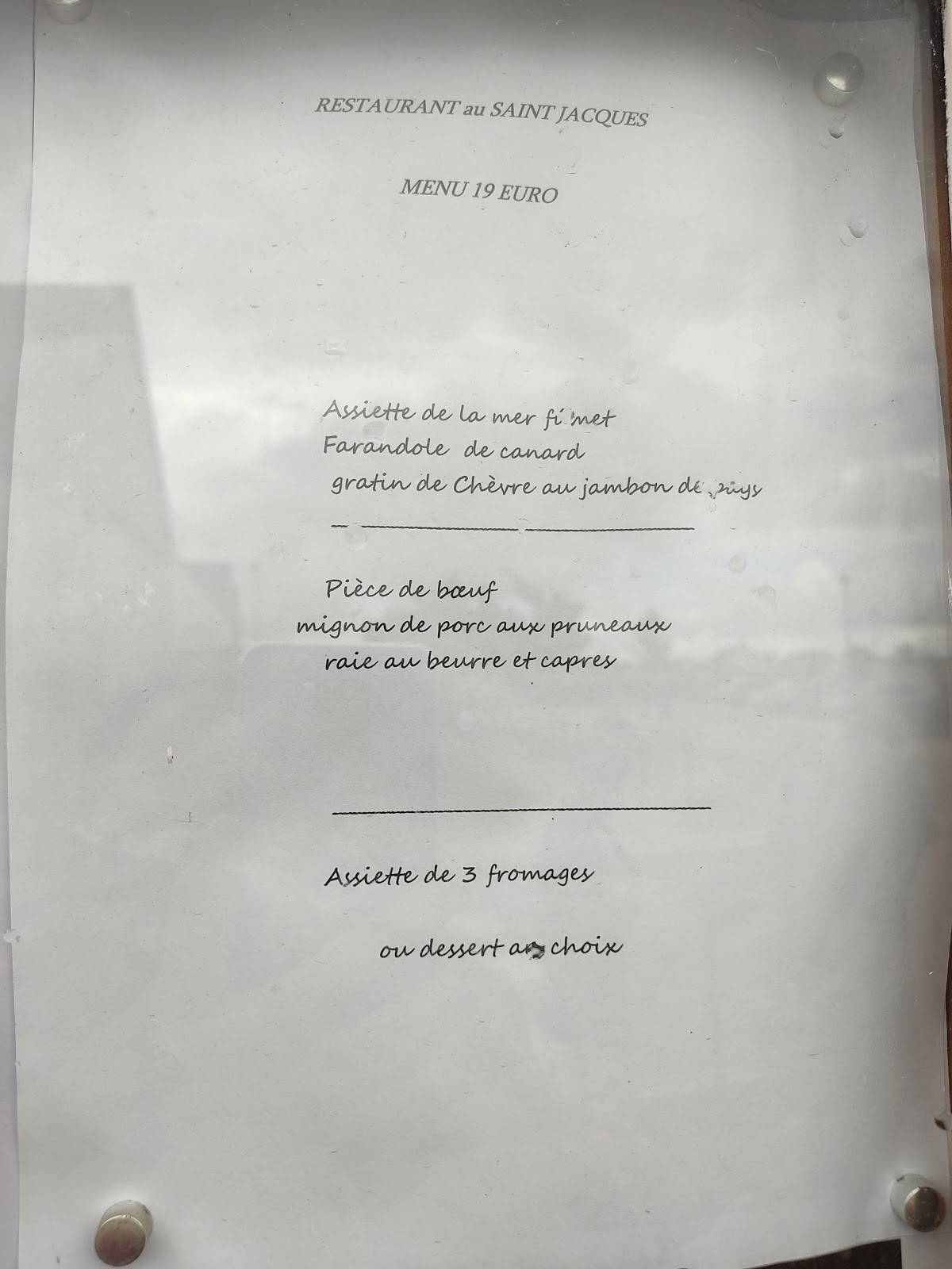 Menu au Le Saint-Jacques restaurant, Yèvres