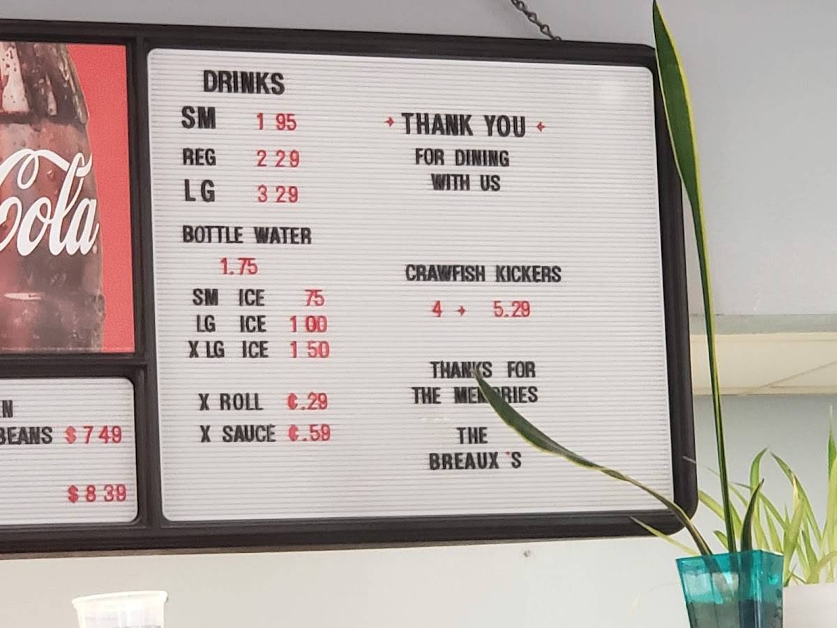 Menu at Leader's Fried Chicken - St. Amant restaurant, Prairieville