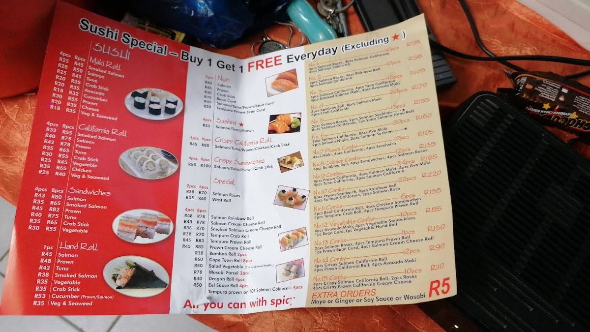 Menu at Li's Kitchen restaurant, Cape Town