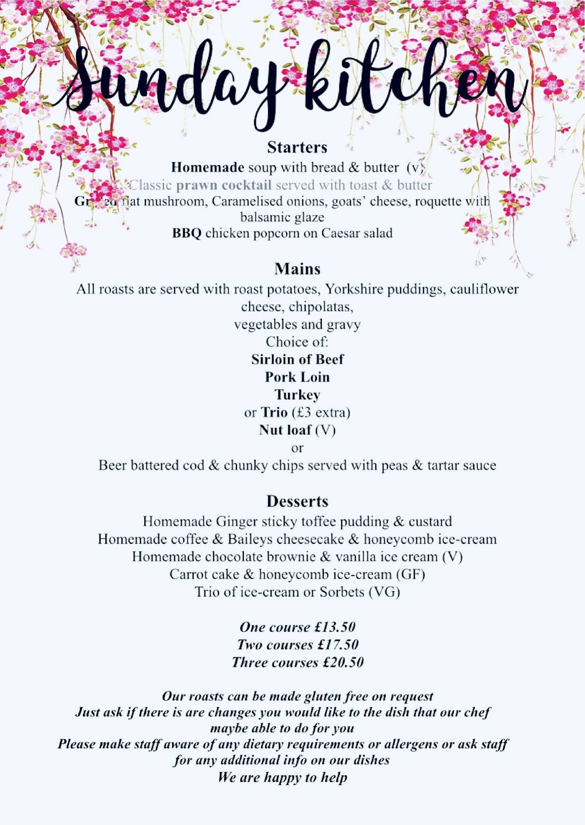 Menu at THE ANCHOR PUB & RESTAURANT, Saint Neots, High St