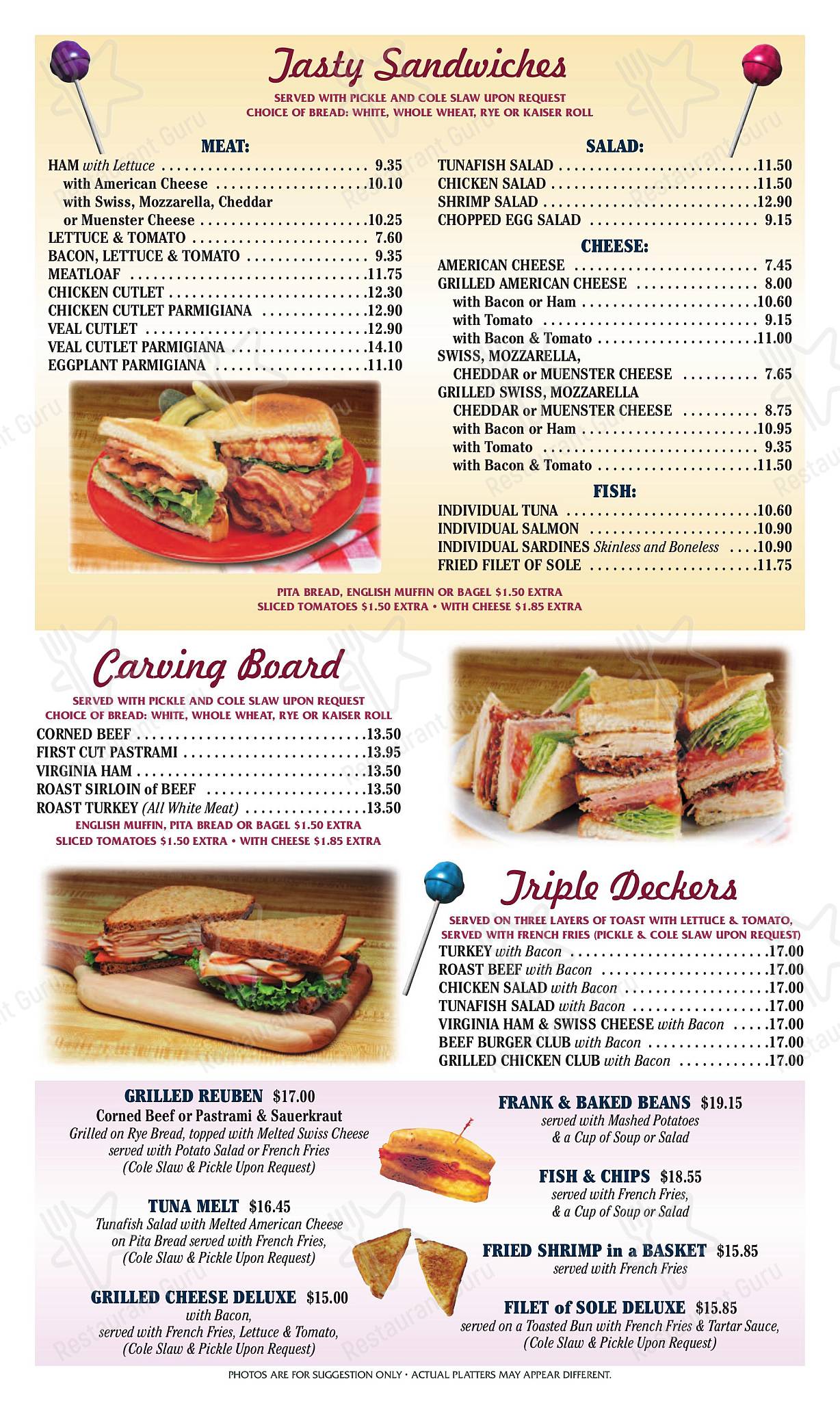 Menu at Lollipops Diner restaurant, New York City, 153-31 Cross Island Pkwy