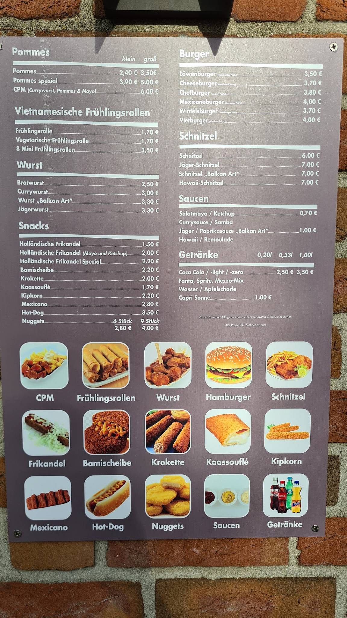 Speisekarte von Löwen Grill Schnellimbiss fast Food, Bad Bentheim