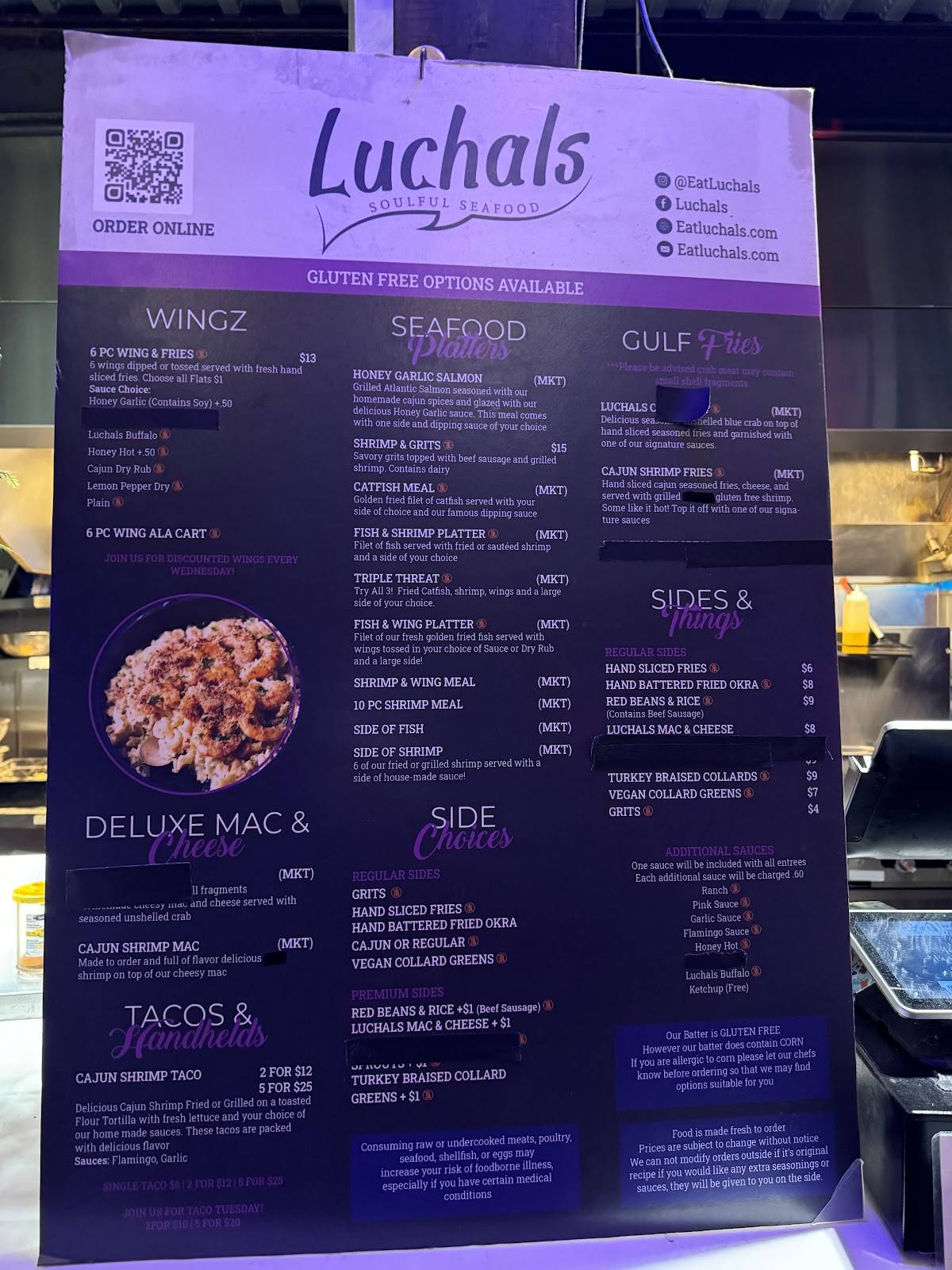 Menu at Luchals Express restaurant, Colorado Springs