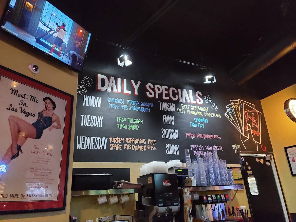 Menu at Lucky Lou's pub & bar, Mesa