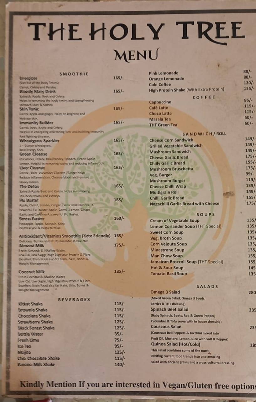 Menu at The Holy Tree, Ludhiana, 186/29