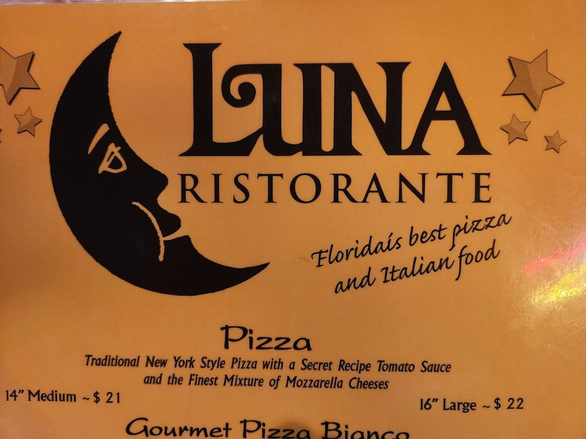 Menu at Luna Restaurant, Venice