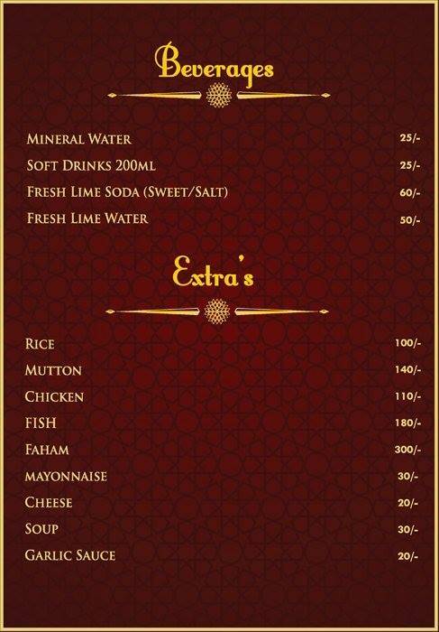 Menu at MANDI @ 36 Arabian kitchen, Hyderabad, 1st Floor