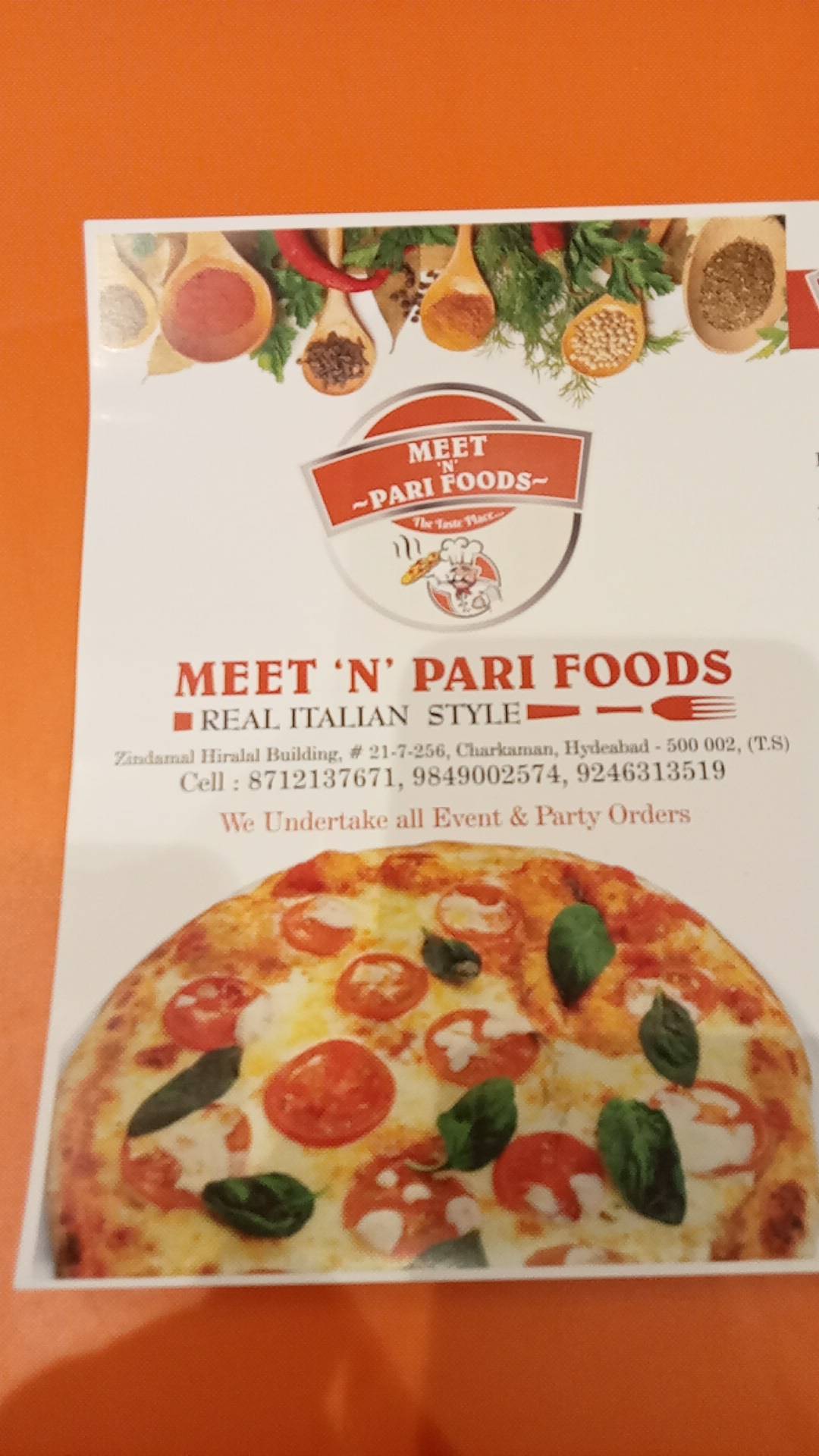 Menu at MEET 'N' PARI FOODS, Hyderabad