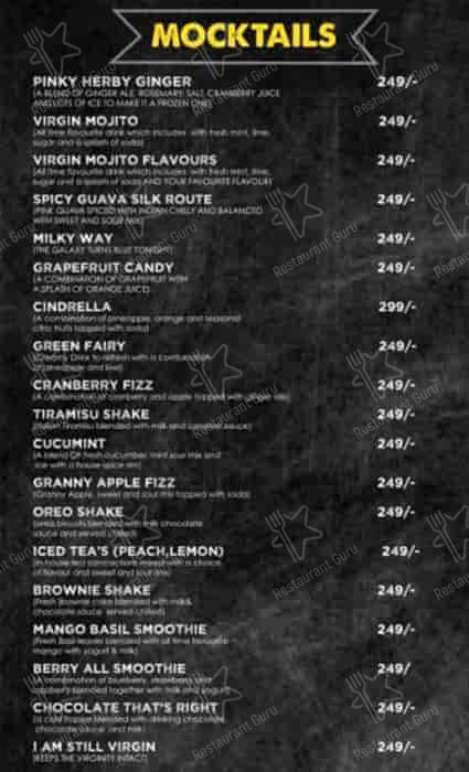 Menu at Mh04 The drunkyard, Thane
