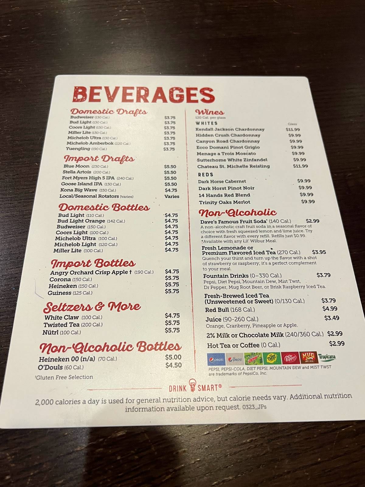 Menu at MISSION BBQ, Fort Myers