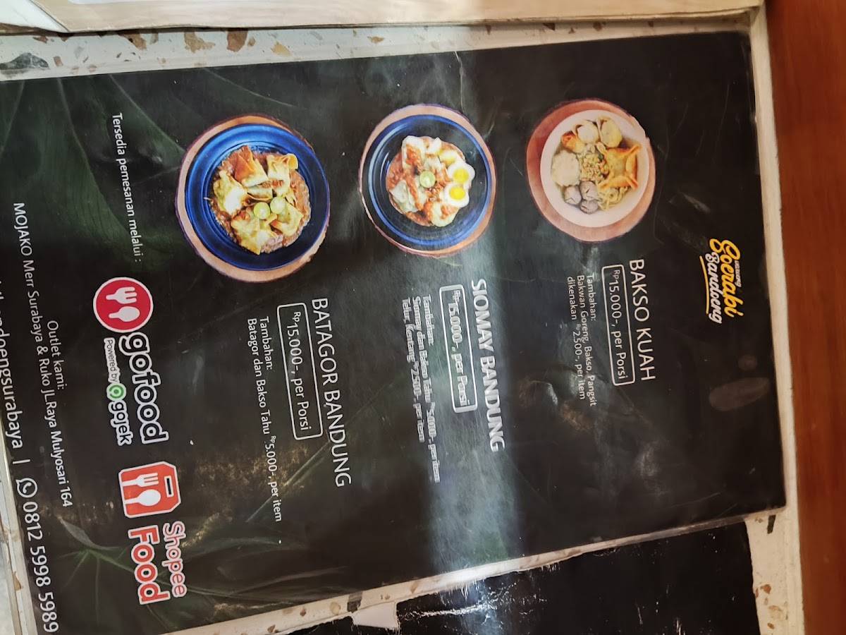 Menu at MOJAKO CAFE - MERR, Surabaya