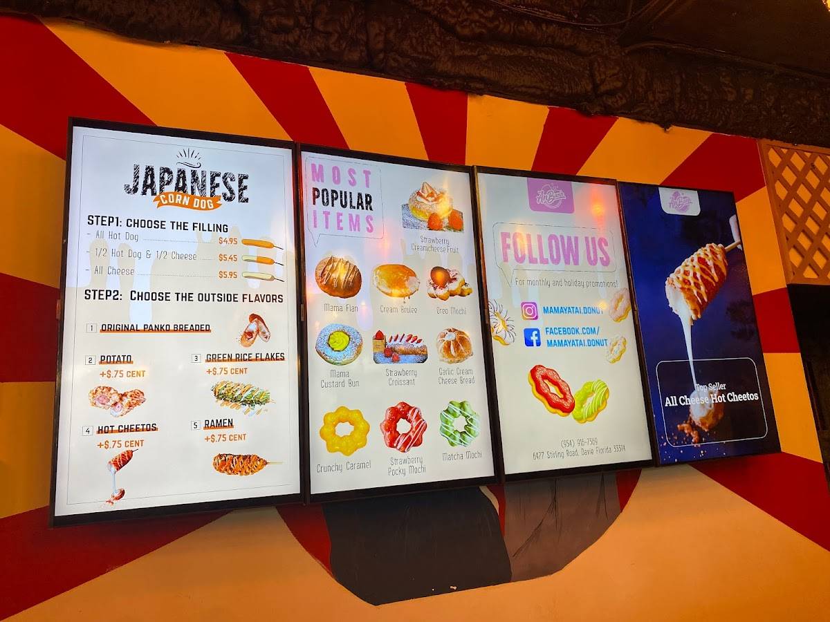 Menu at MaMa YaTai & Donuts desserts, Davie