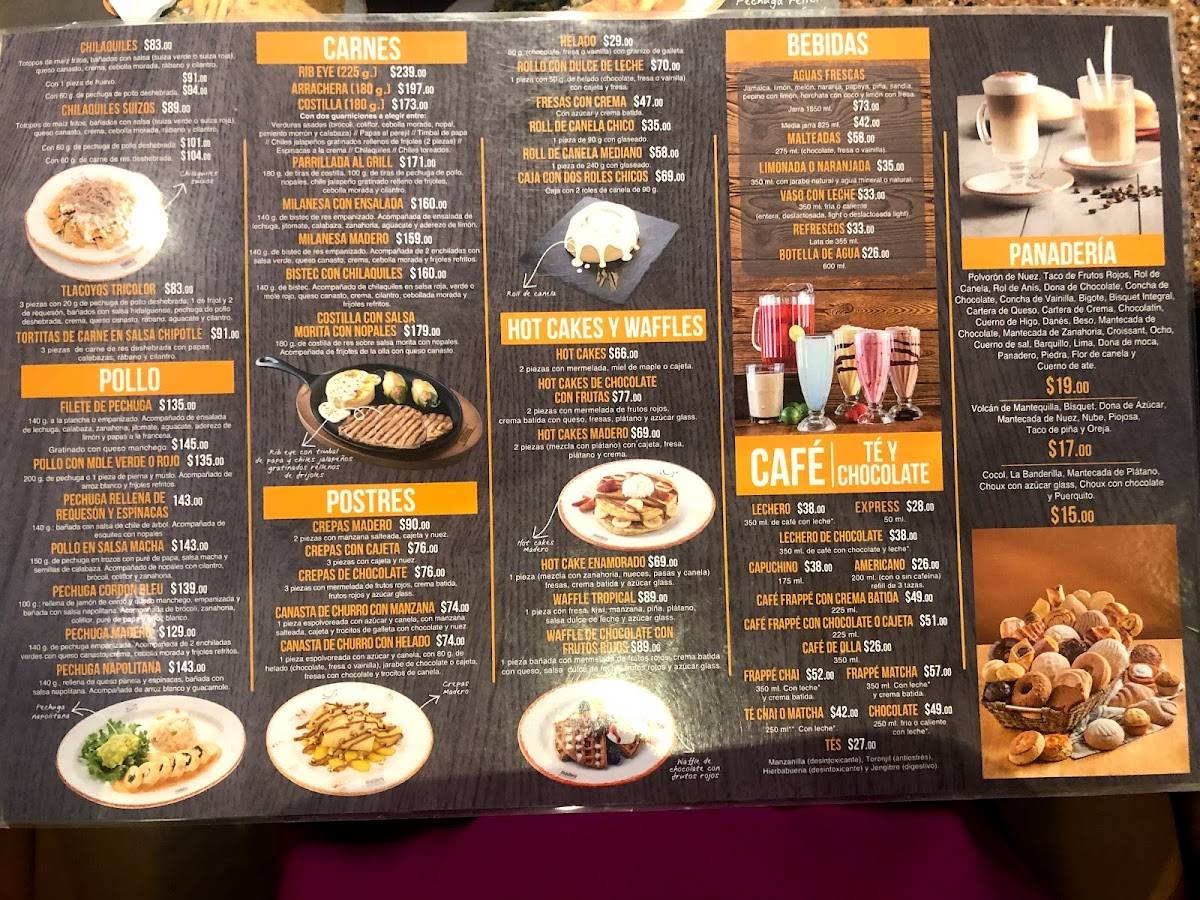 Carta de Madero Restaurante, Ciudad de México, Av. Río Churubusco 583