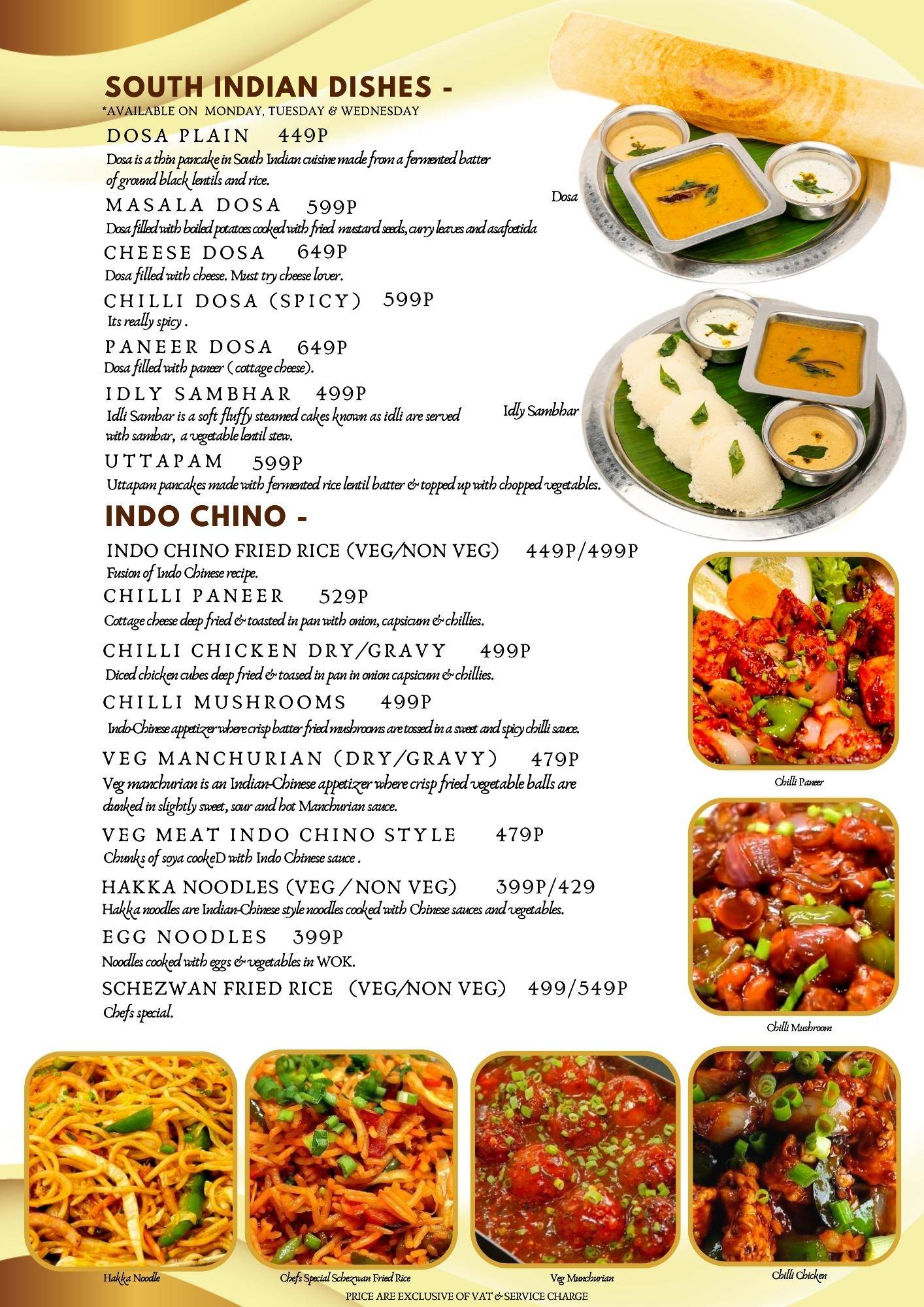 Menu at Royal Indian Curry House restaurant, Makati, General Luna