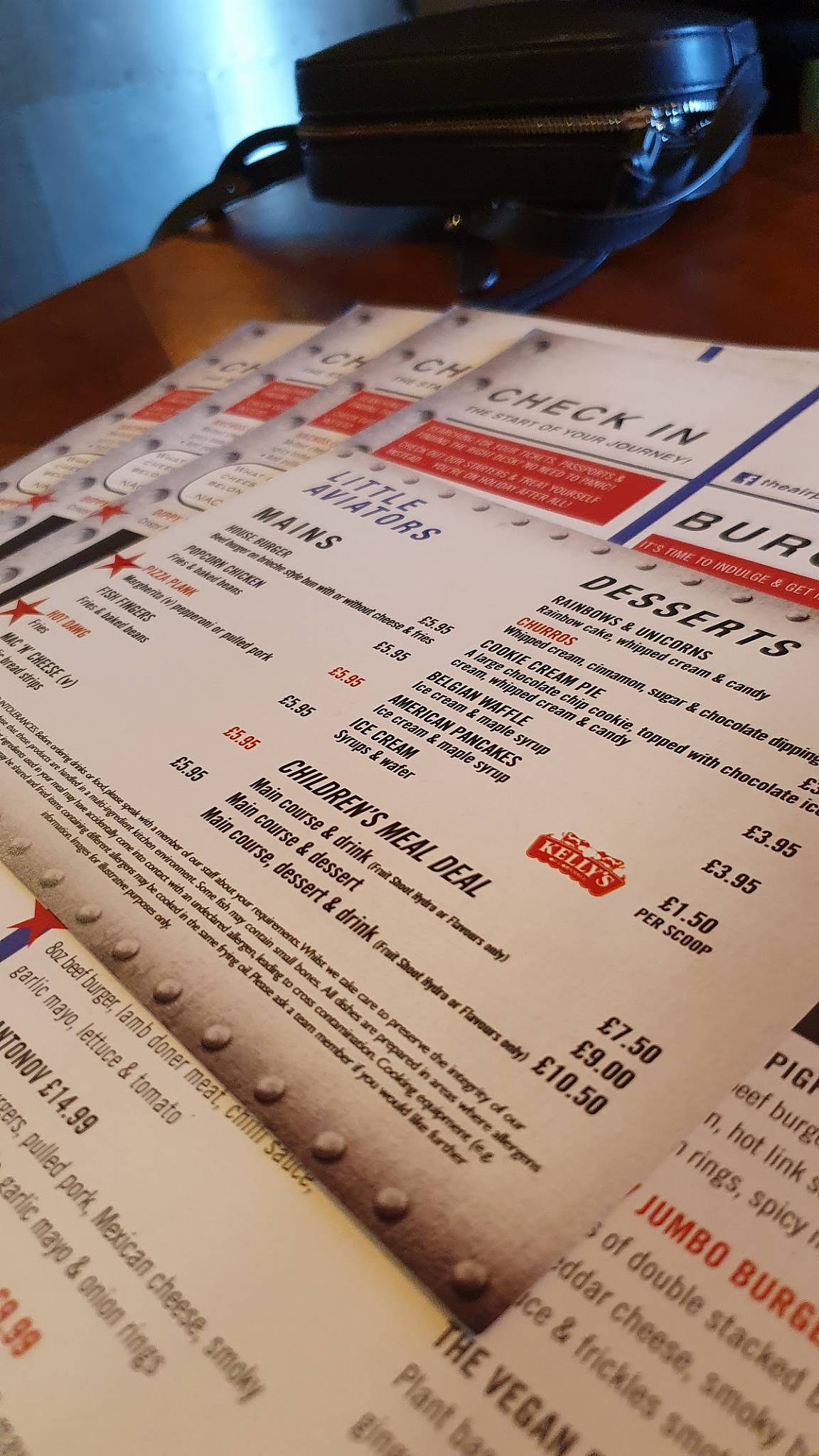 Menu at Airport Pub, Manchester Airport, Ringway