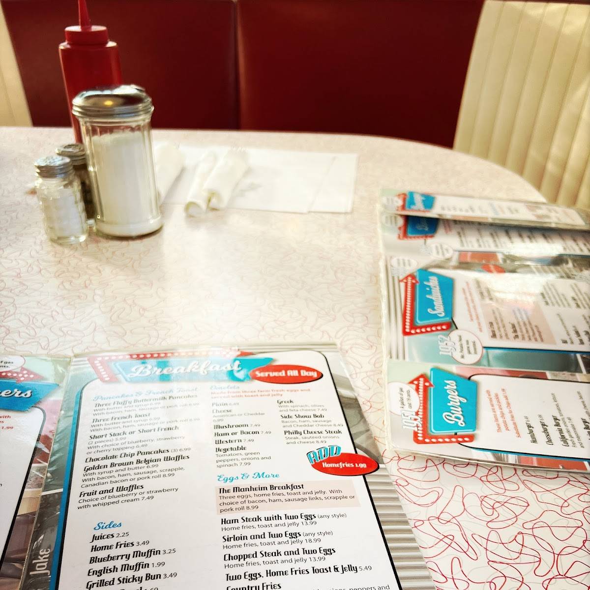 Menu at Manheim Diner restaurant, Schuylkill Haven, PA-61