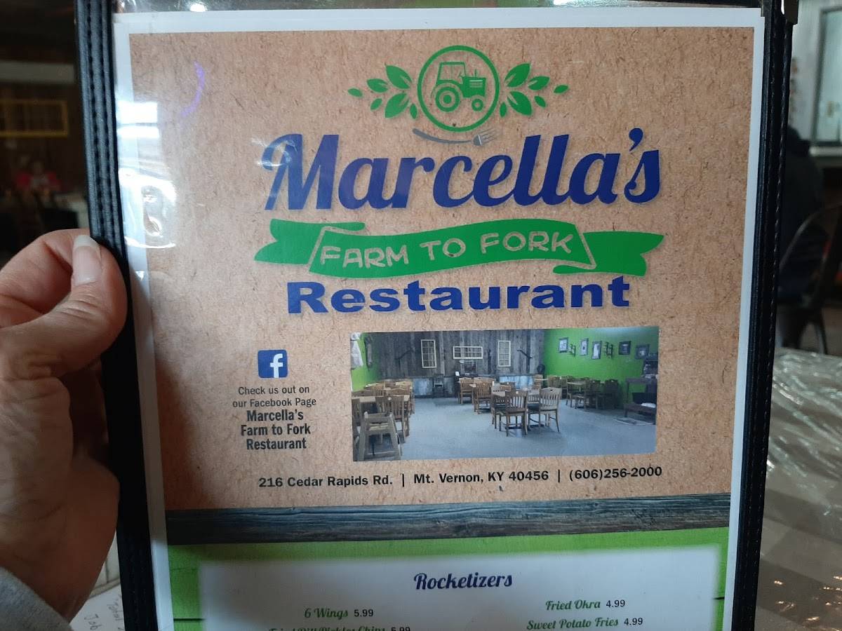 Menu at Marcella's Farm to Fork restaurant, Mount Vernon, 216 Cedar ...