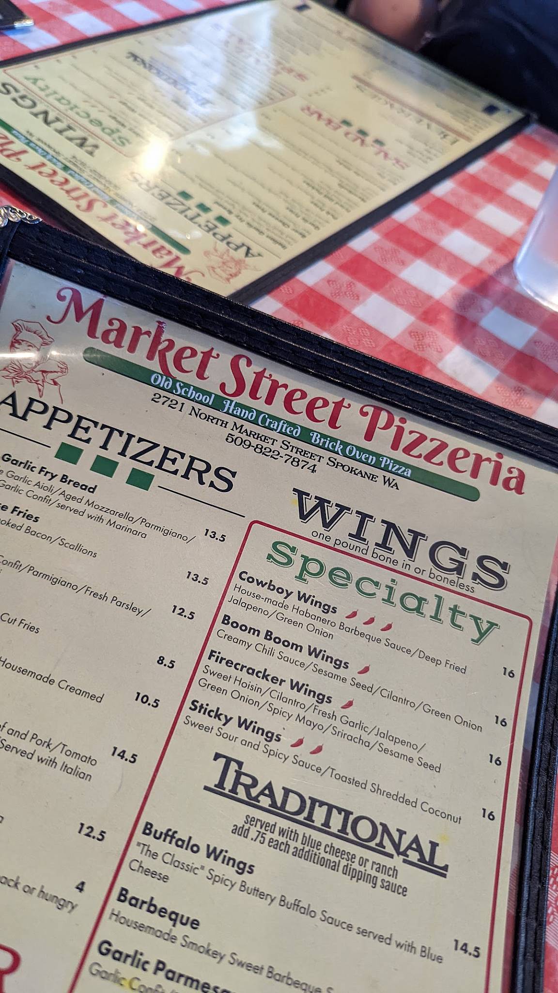 Menu at Market Street Pizza pizzeria, Spokane