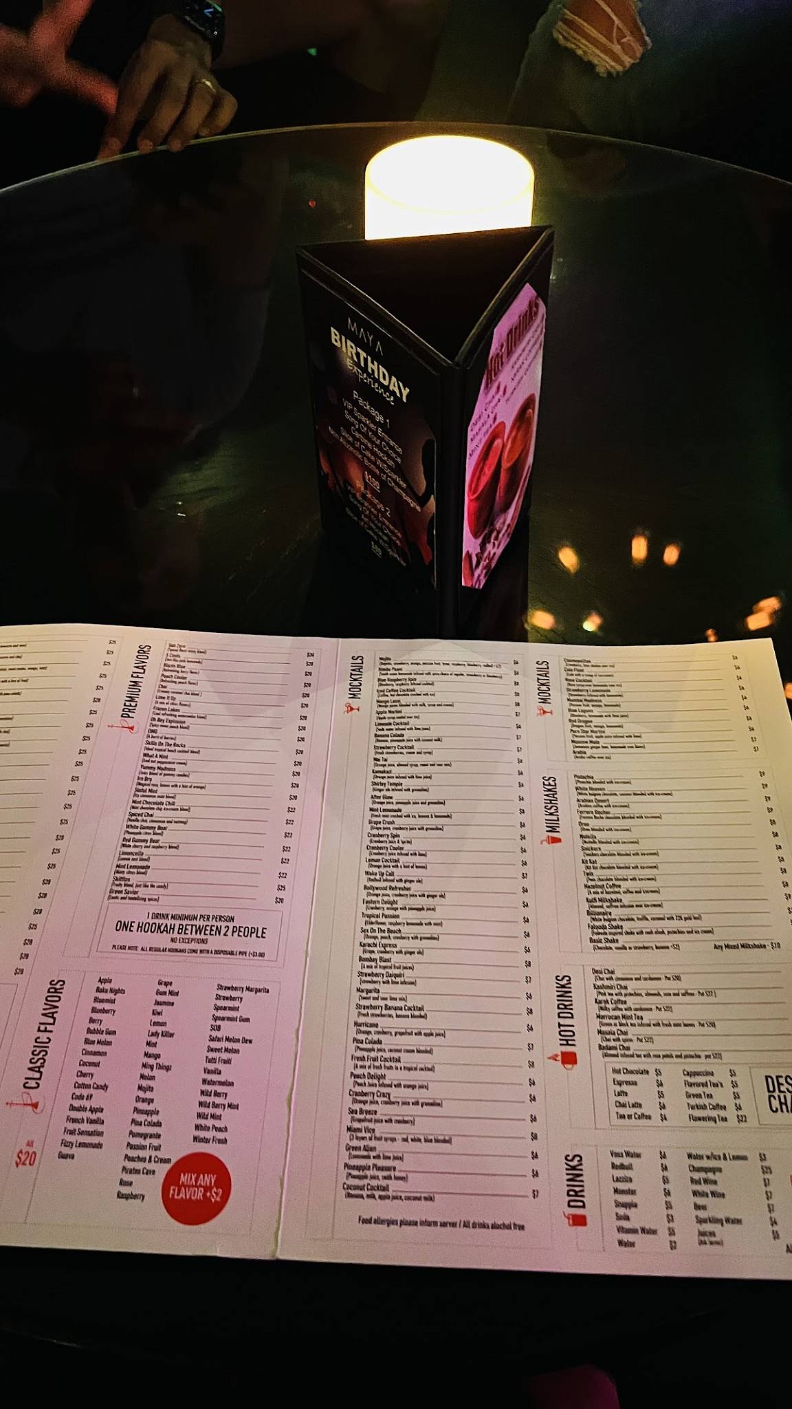Menu at Maya Hookah Lounge pub & bar, Edison