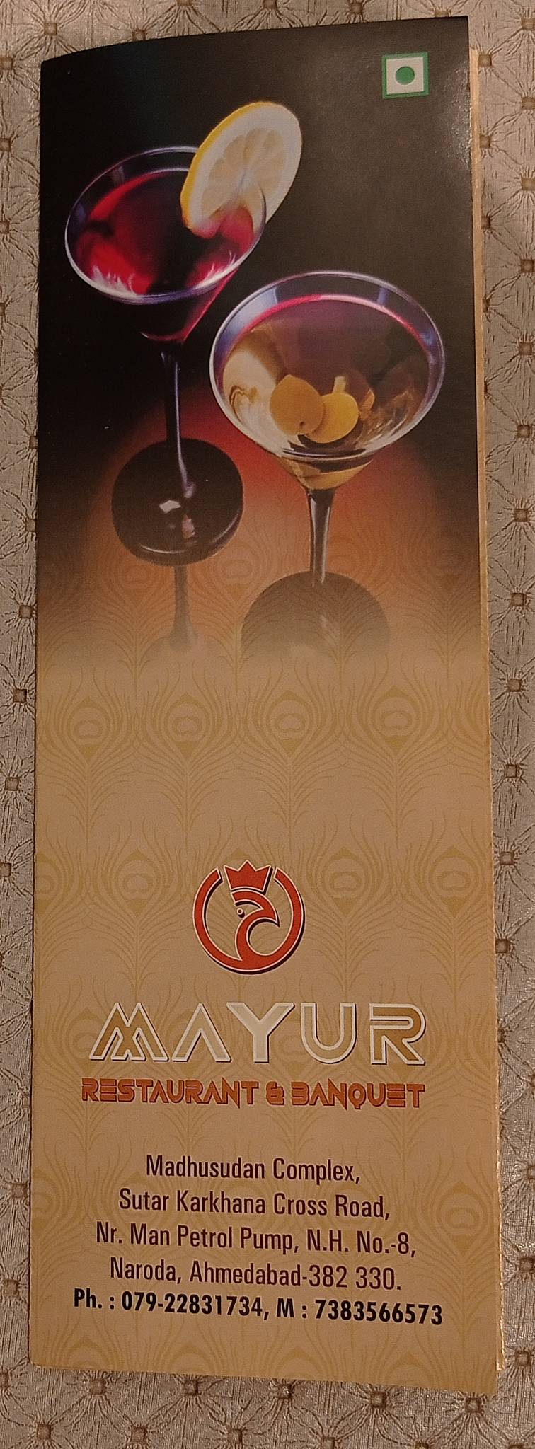 Menu at Mayur Restaurant & Banquet, Ahmedabad, Mayur restaurant nr. Man ...