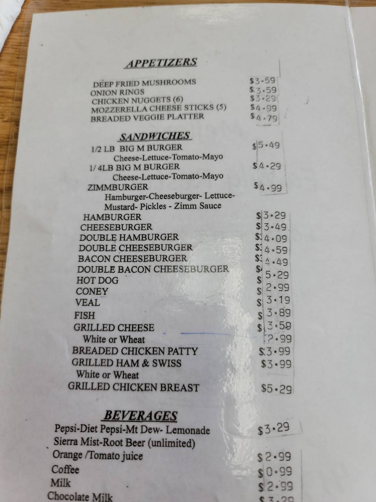 Menu at Mellor's Family Restaurant, Loudonville
