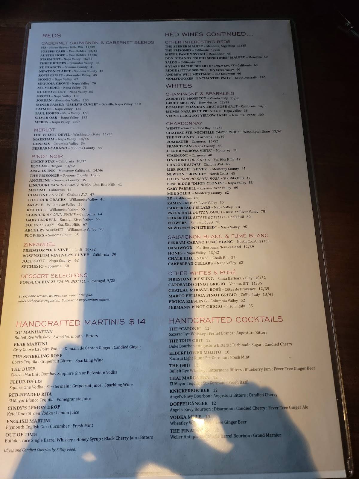 Menu at J. Alexander's Restaurant, Memphis, N Germantown Pkwy