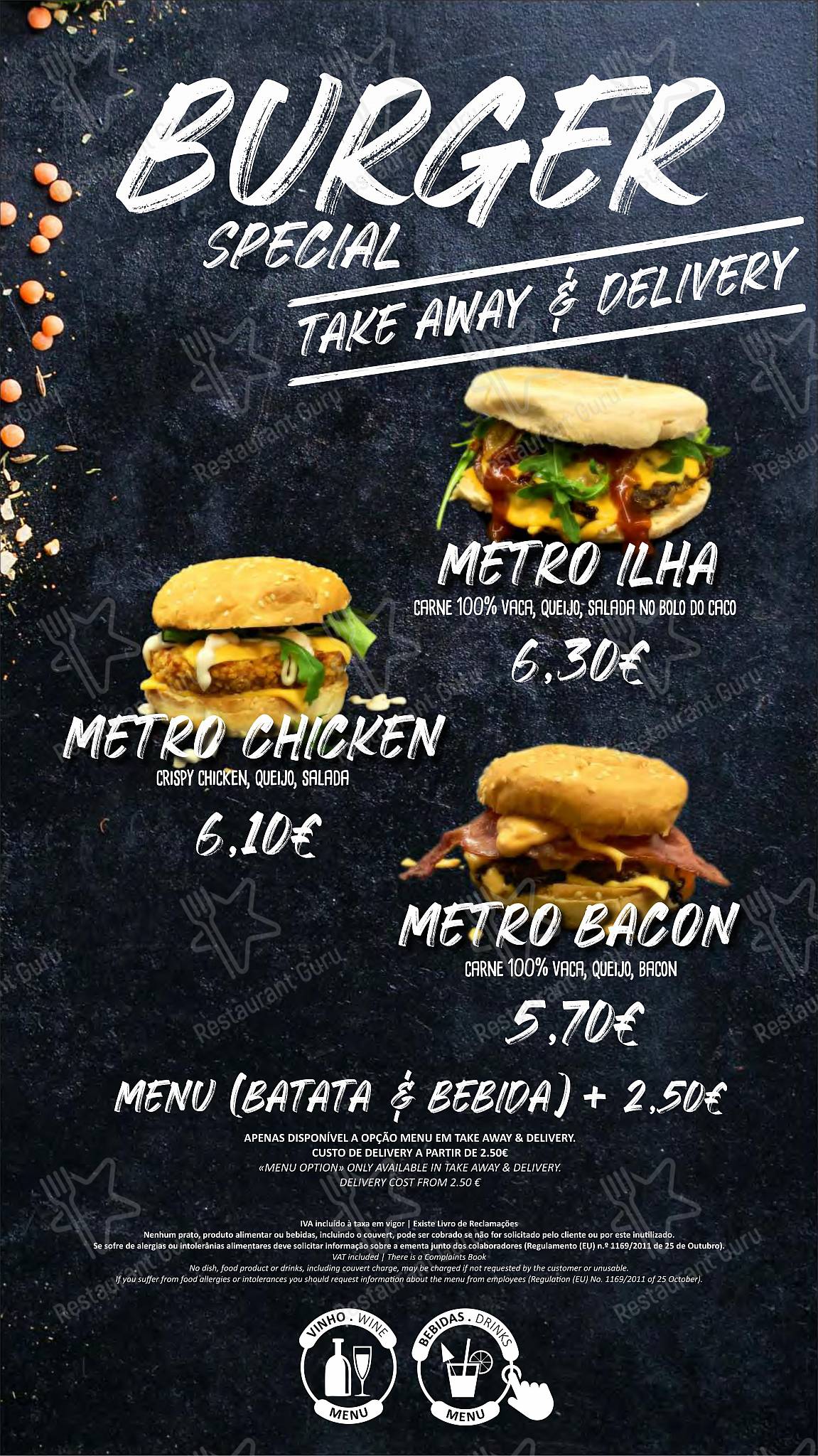 Menu em Metrópole Restaurante & Bar Lounge, Armação de Pêra