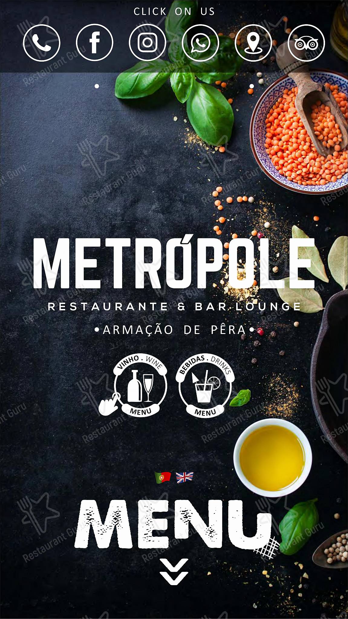 Menu em Metrópole Restaurante & Bar Lounge, Armação de Pêra