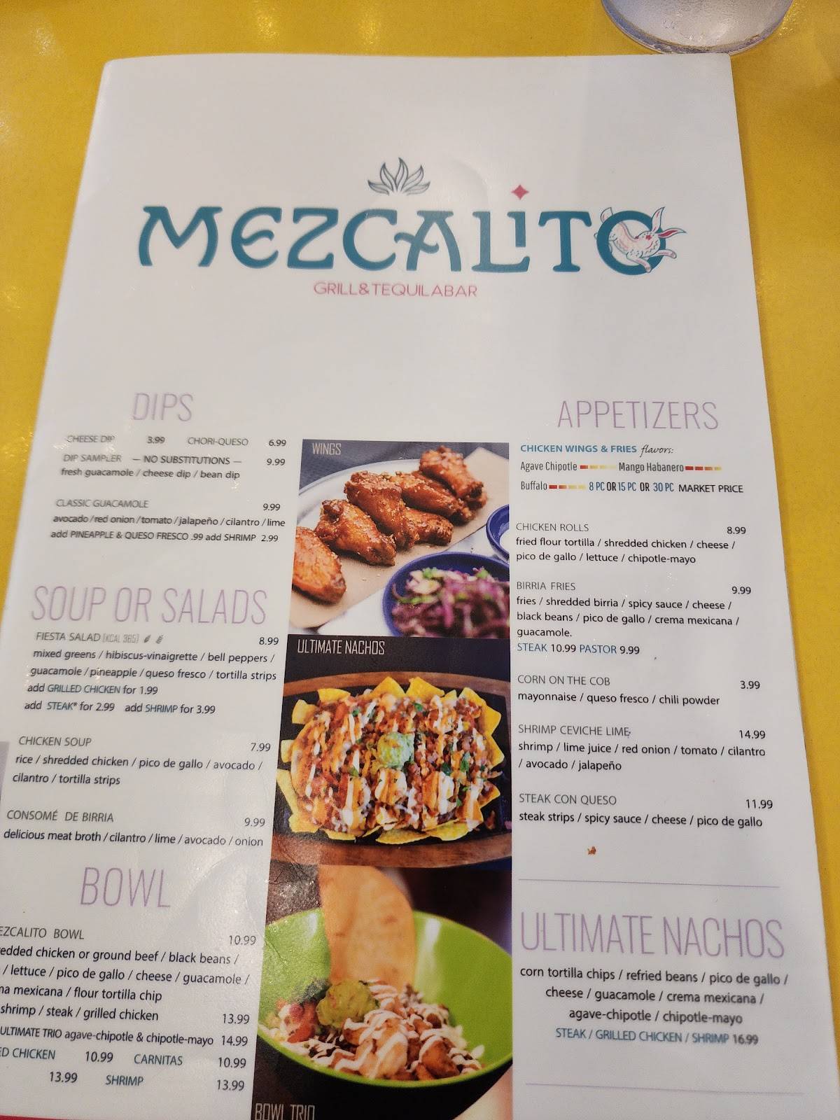 Menu at Mezcalito Clayton restaurant, Clayton
