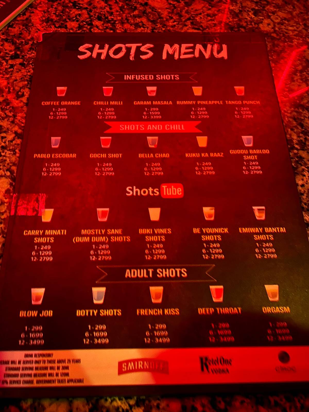 Menu at Mh04 The drunkyard, Thane