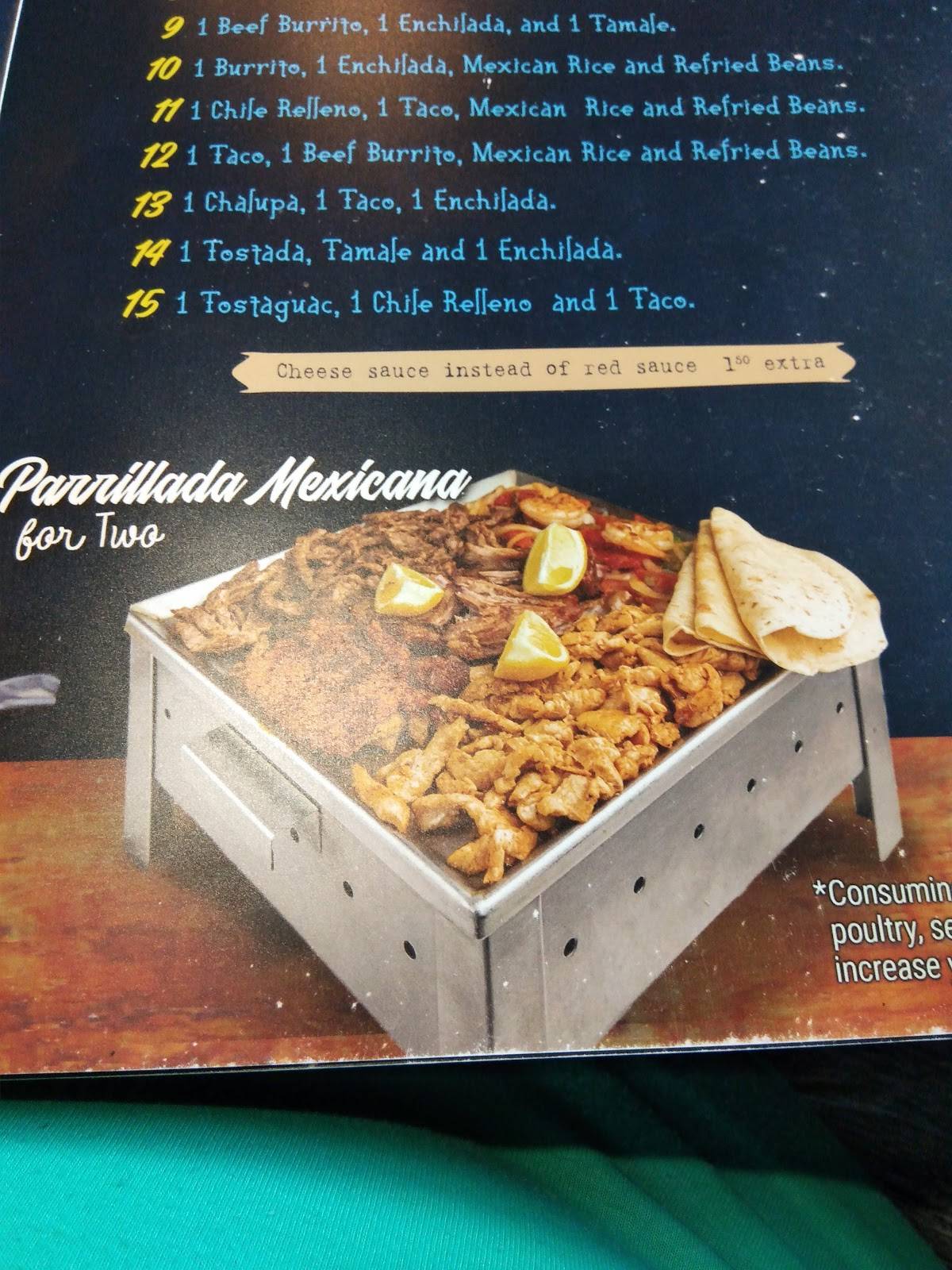 Menu at Mi Ranchito restaurant, Bryant