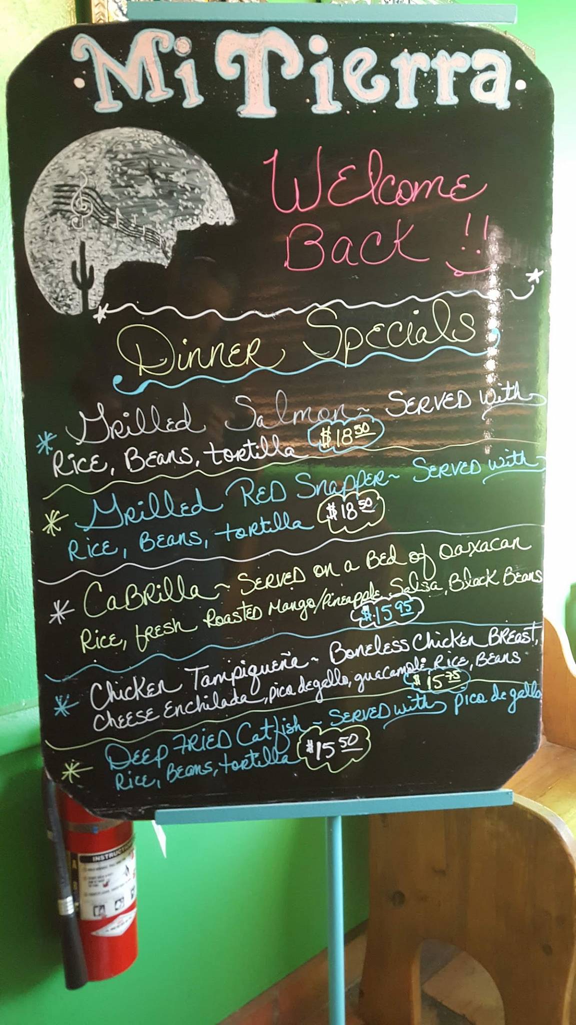 Menu at Mi Tierra Restaurant, Catalina