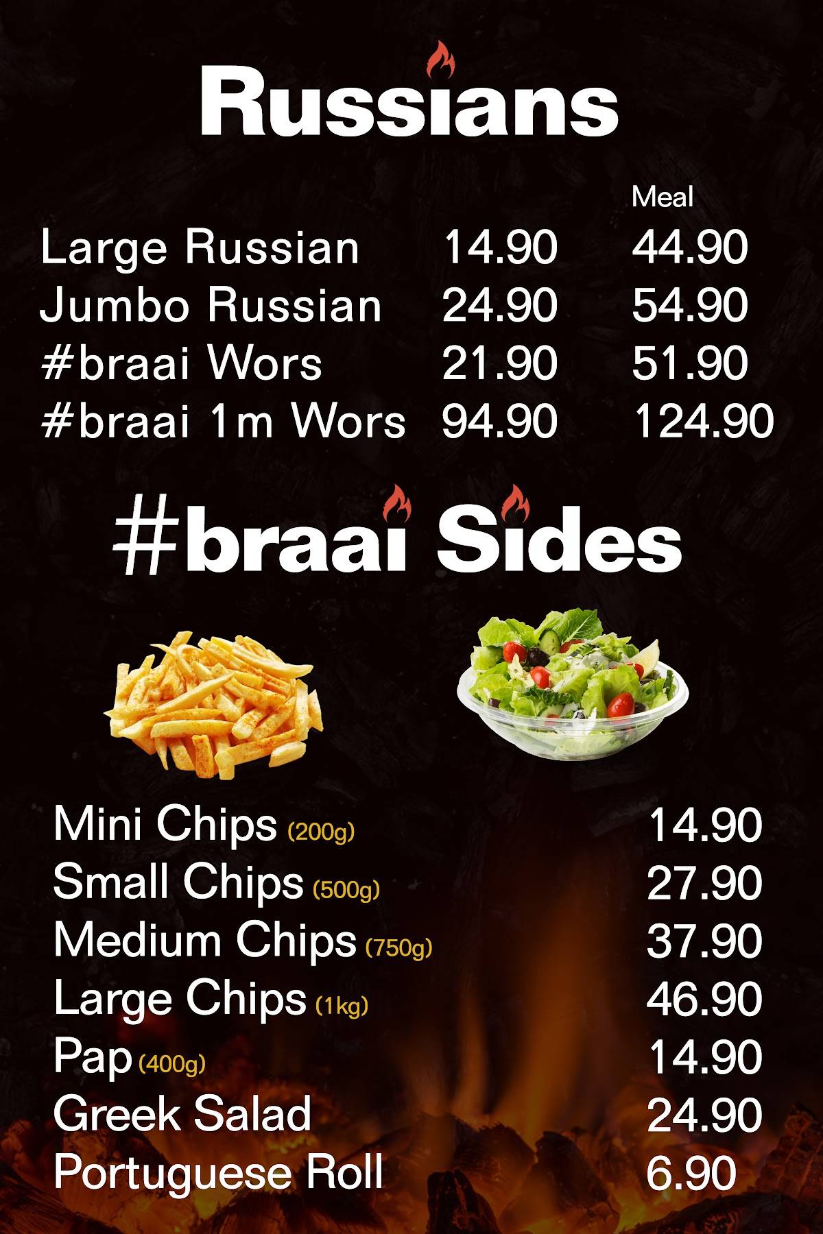 Menu at Middelburg #braai restaurant, Middelburg