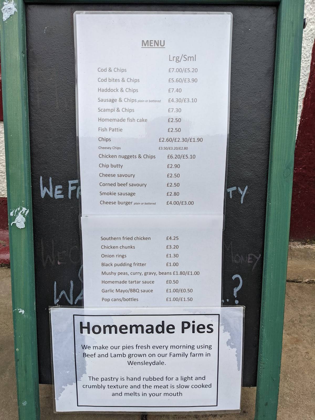 Menu at Middleton in Teesdale Fish & Chip Shop restaurant, Middleton-in ...
