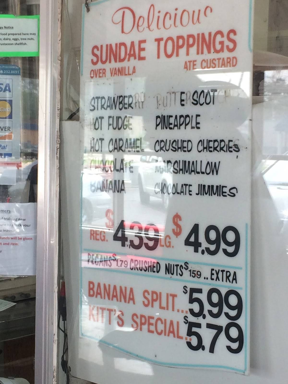 Menu at Kitt's Frozen Custard desserts, Milwaukee