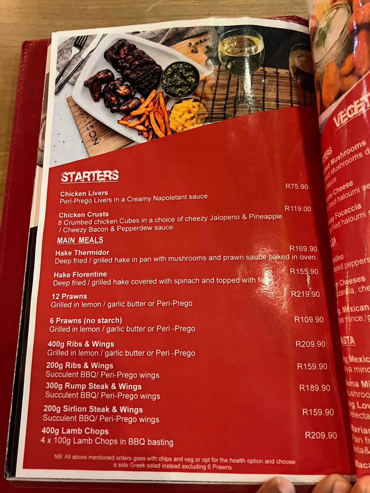 Menu at Mimmos Gateway restaurant, Umhlanga, G016