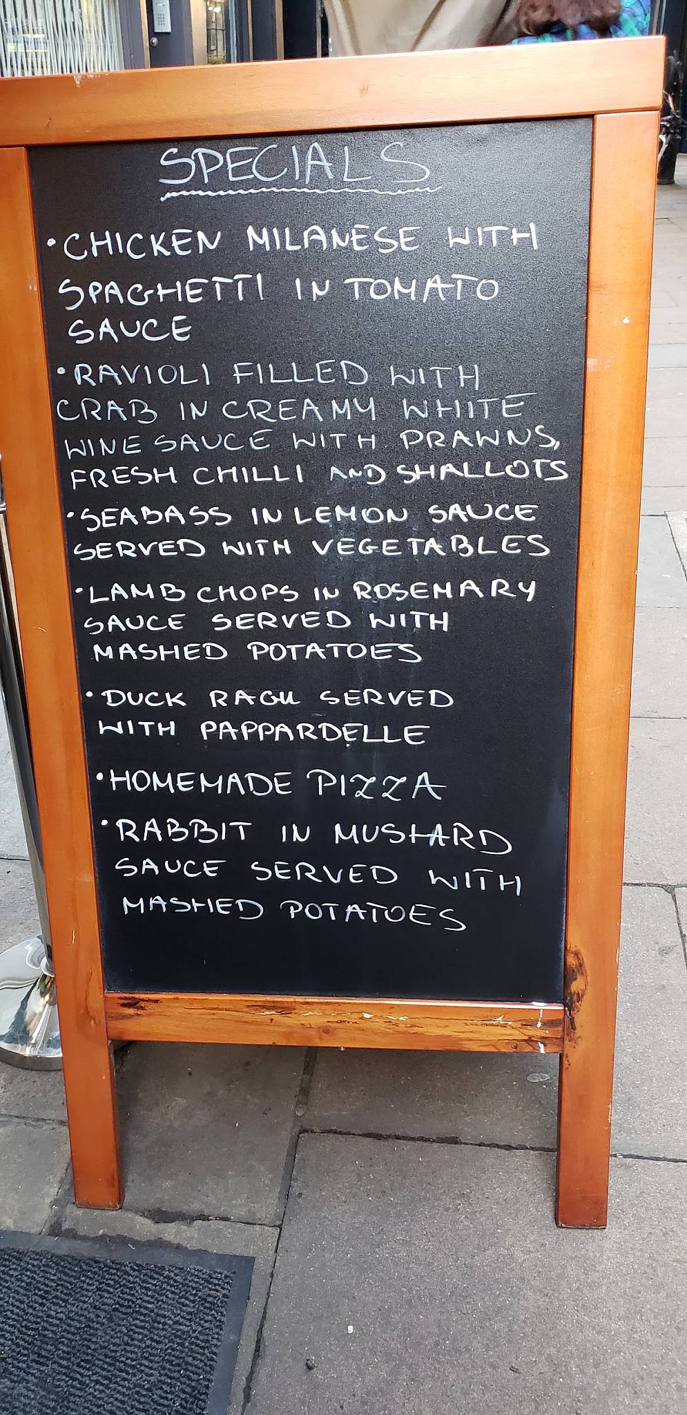 Menu at Misto restaurant, London, 7 Shepherd Market