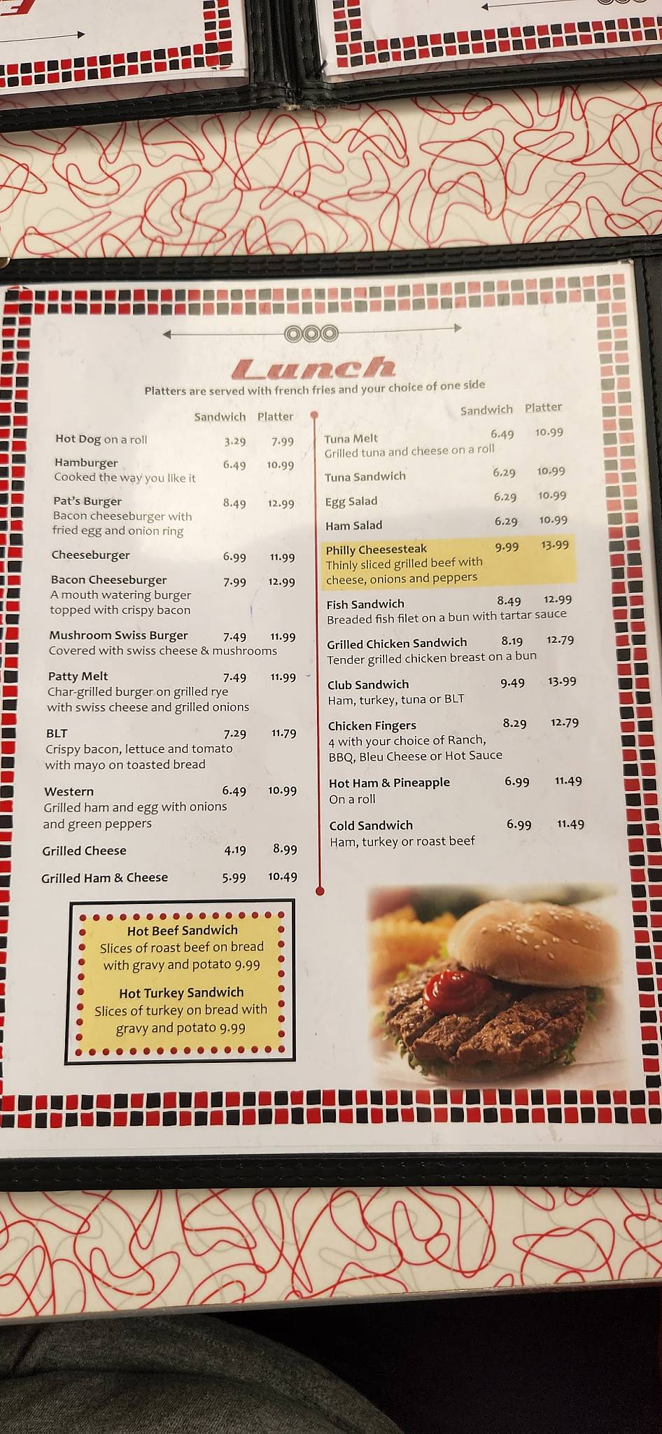 Menu at Modern Diner restaurant, Wellsville