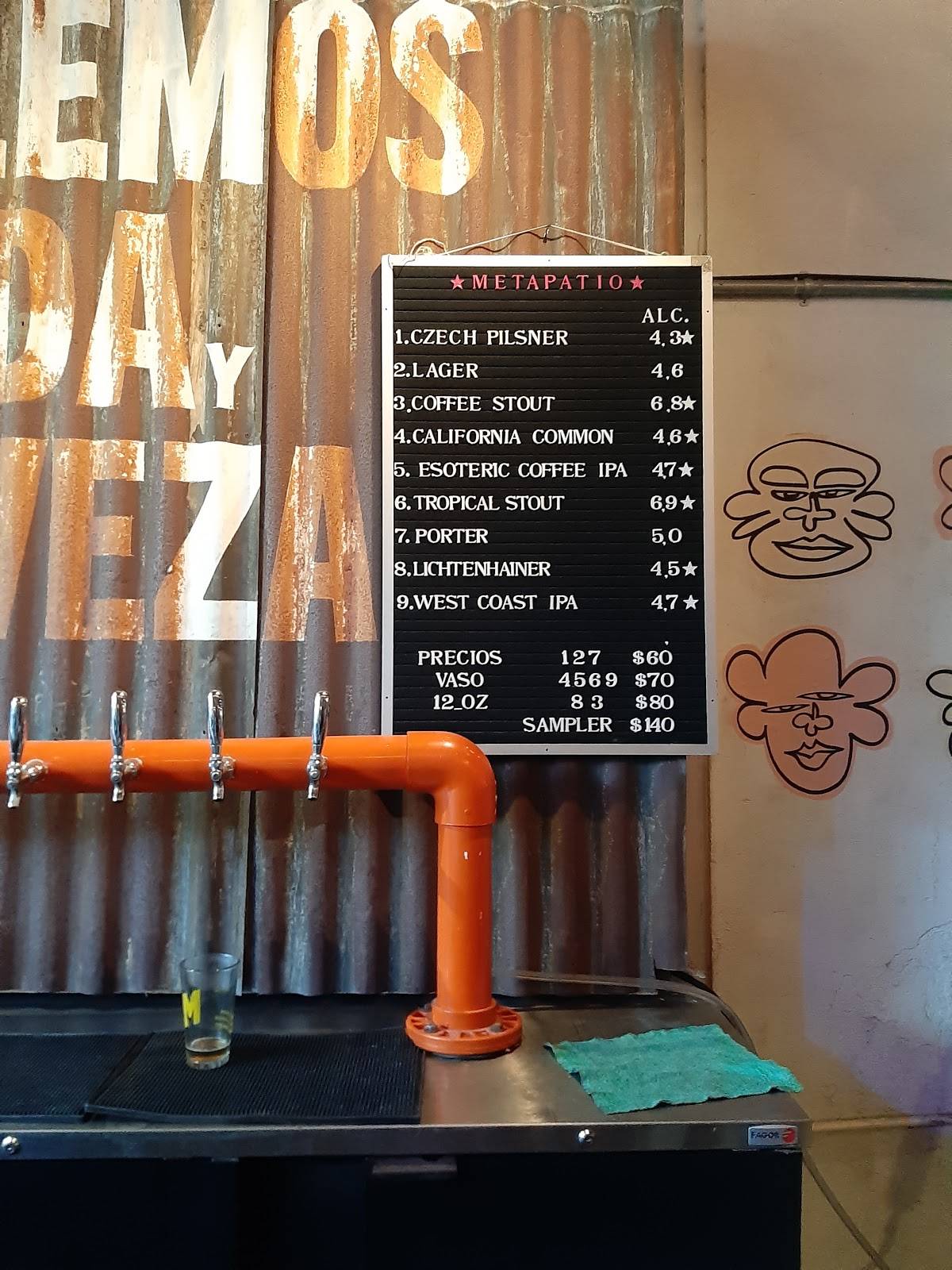 Carta del restaurante Metapatio, Monterrey