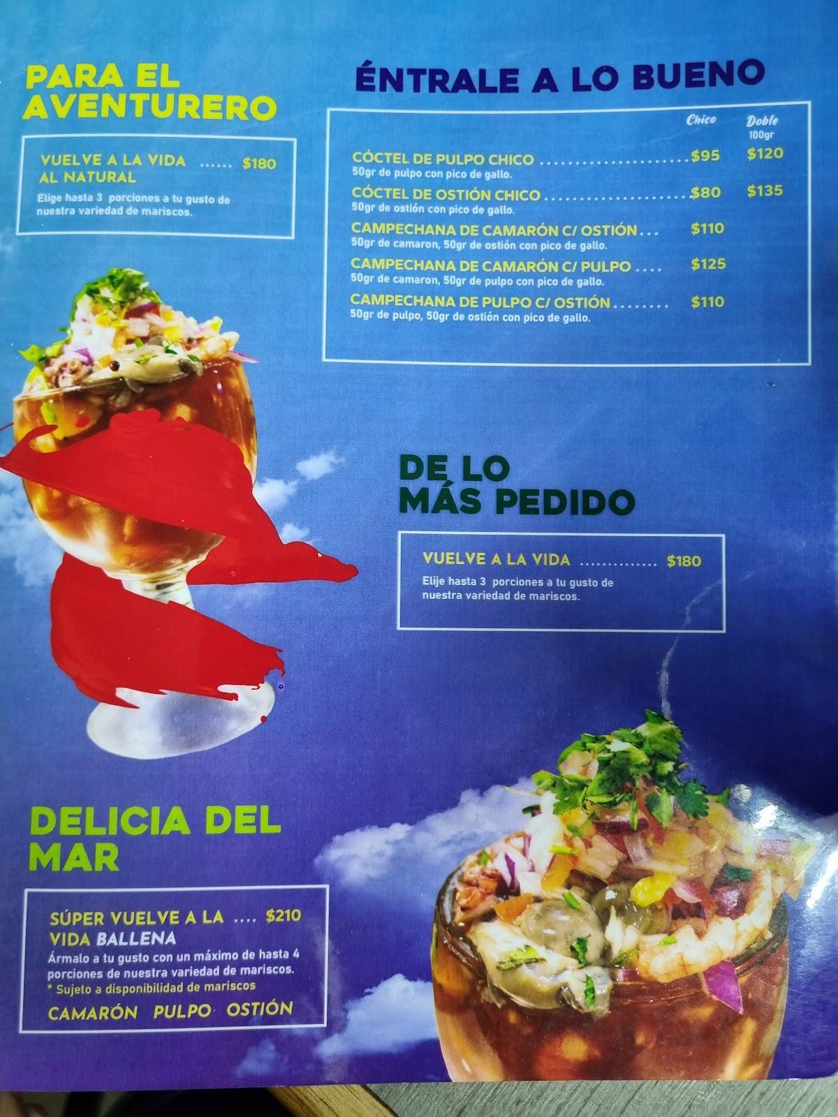 Carta de Restaurante finos mariscos, Monterrey, Naranjo 1202