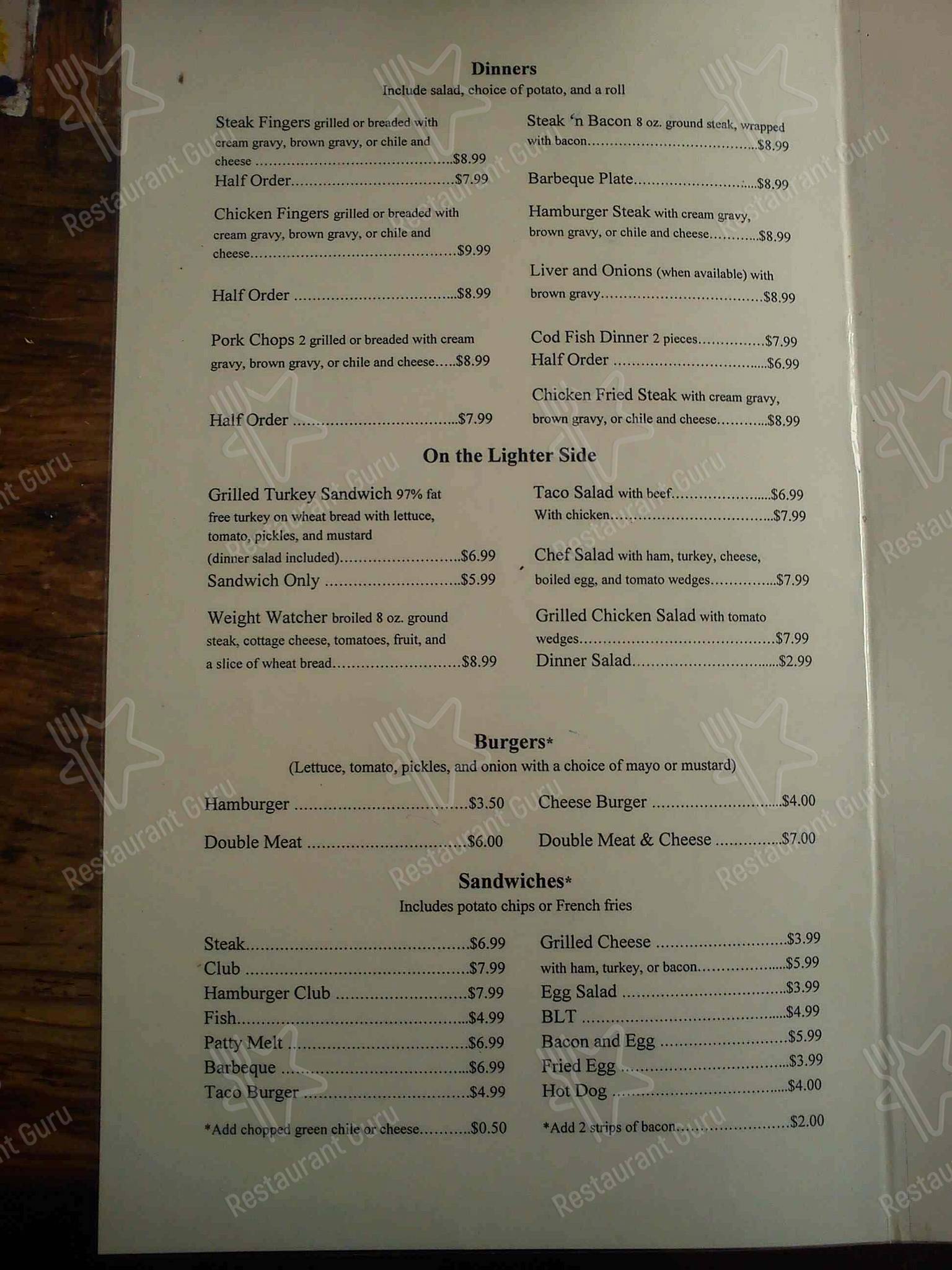 Menu at Moongate Cafe, Las Cruces, Bataan Mem W