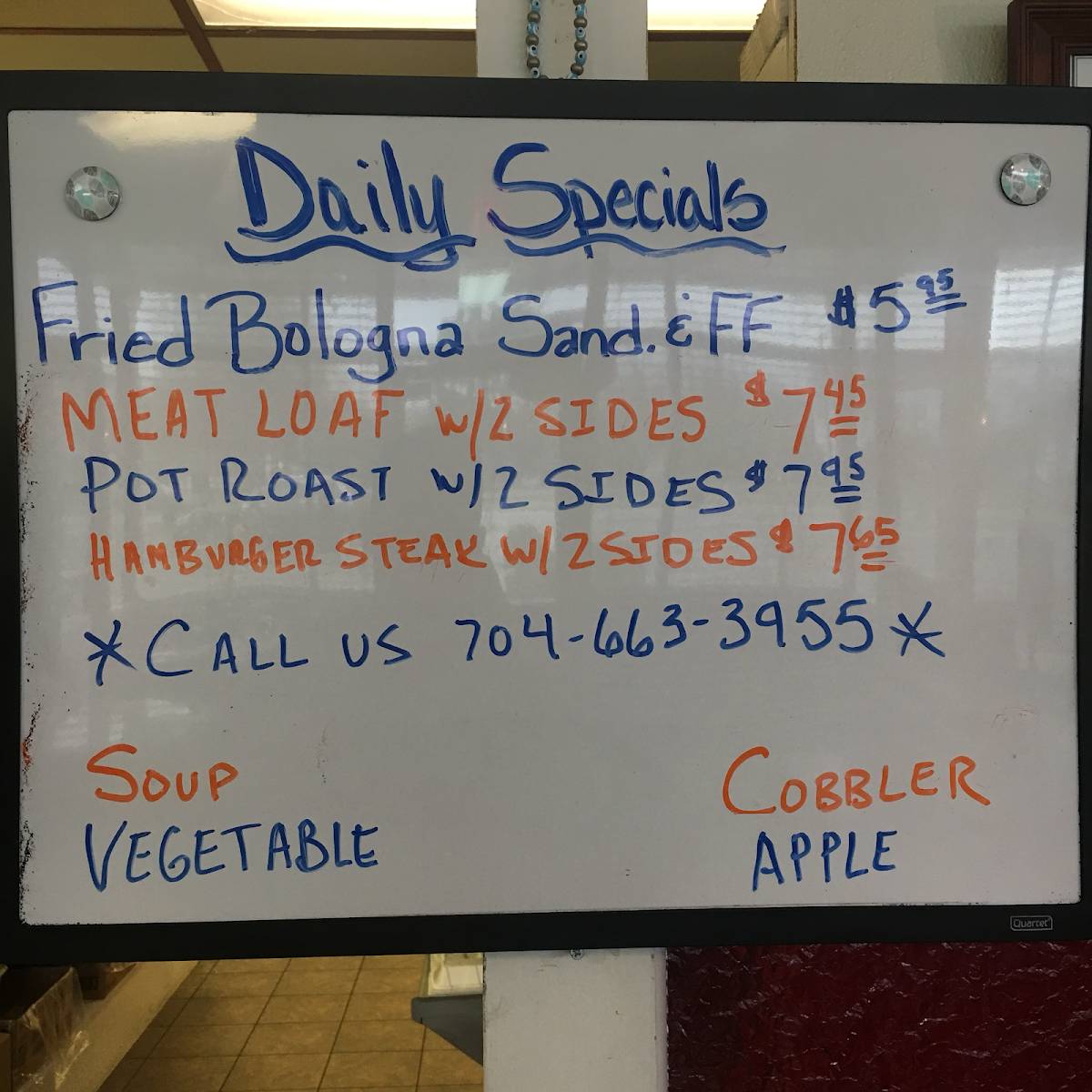 Menu at Trackside Restaurant, Mooresville