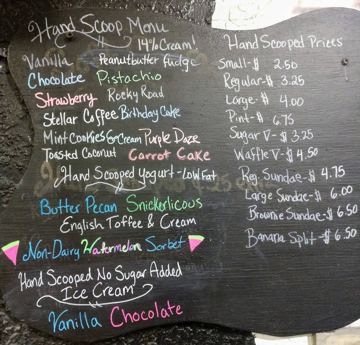 Menu at Moo's Soft Serve fast food, Indialantic