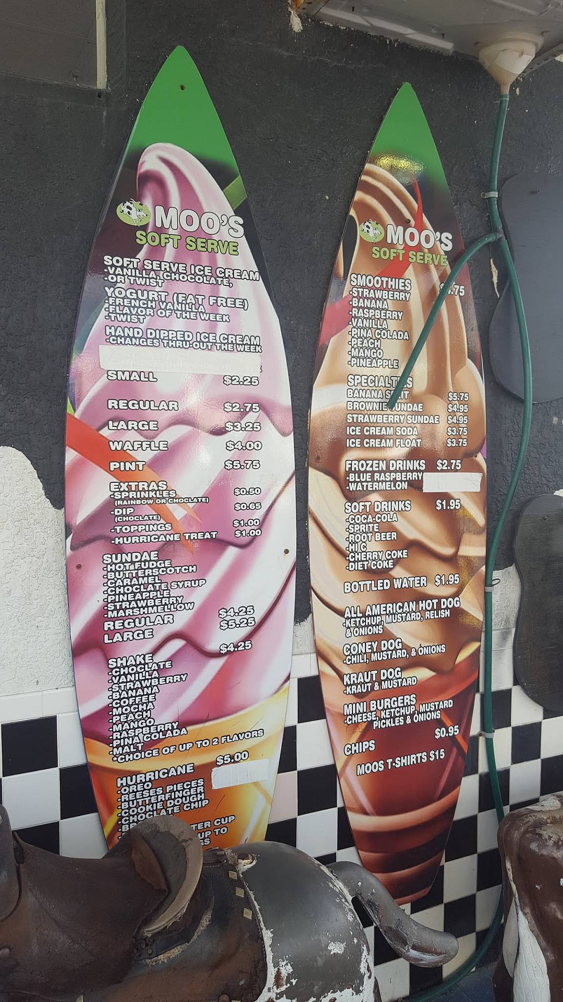 Menu at Moo's Soft Serve fast food, Indialantic