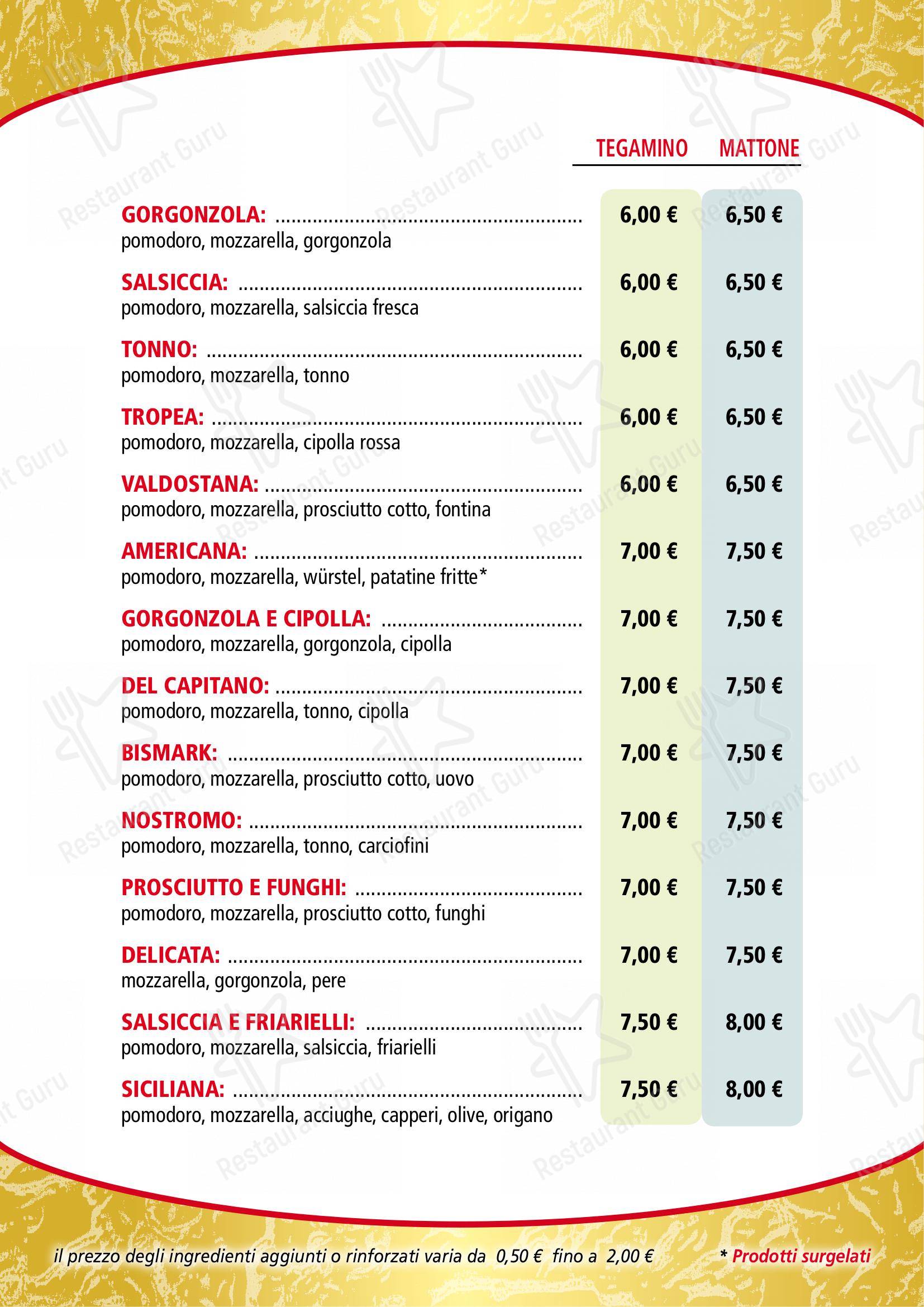 Menu da Morsi e Rimorsi ristorante, Cambiano