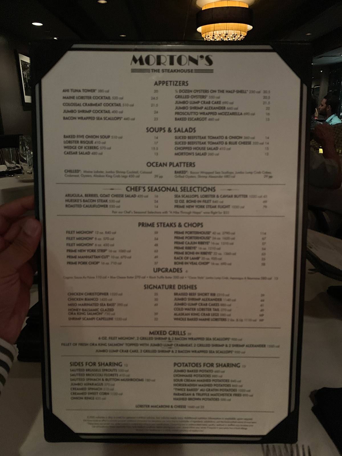Menu at Morton's The Steakhouse, Burbank, W Olive Ave