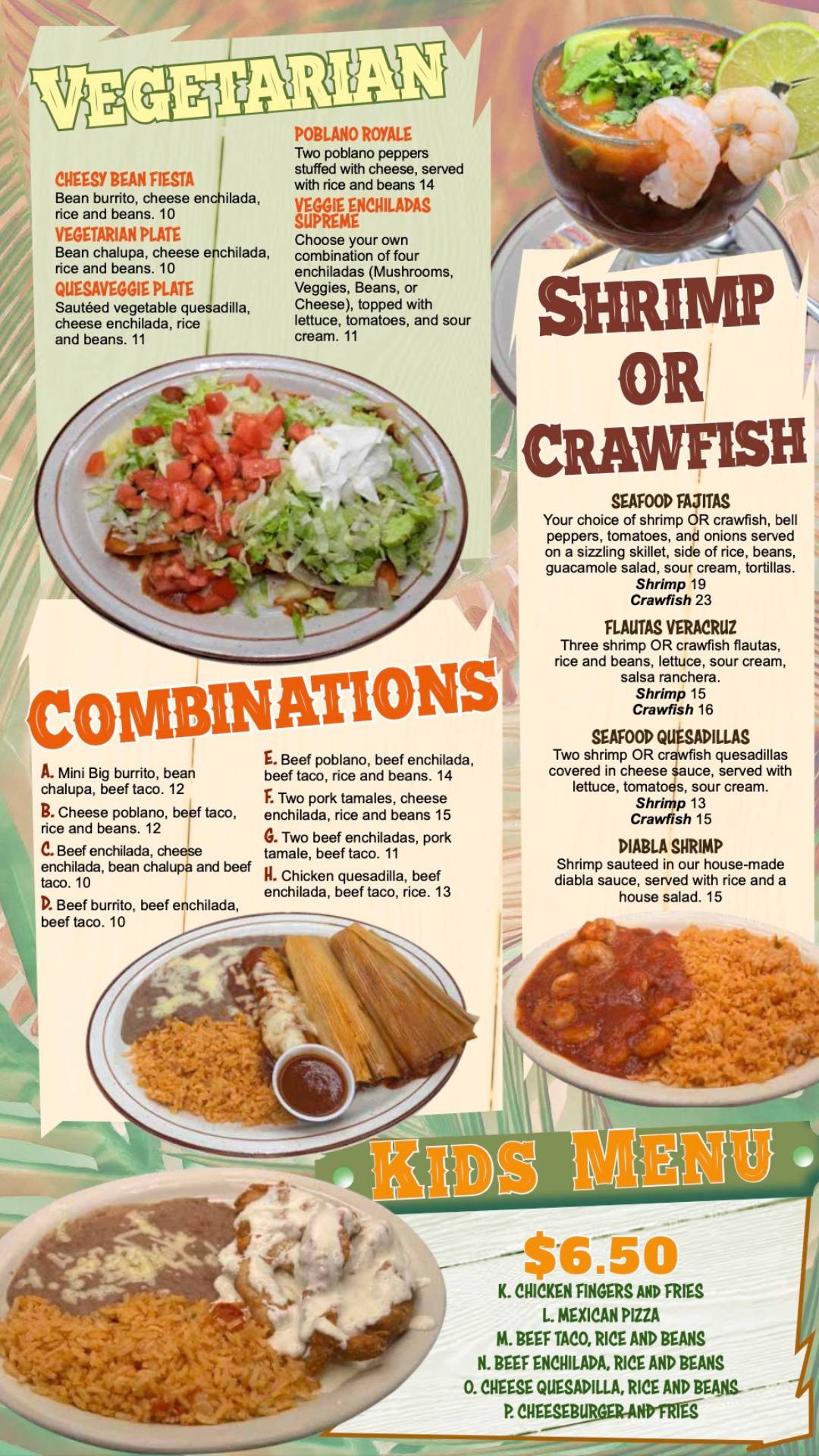 Menu at Coco Loco restaurant, Moss Point